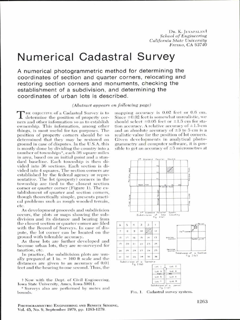 Numerical Cadastral Survey Methods | PDF | Surveying | Geographic Data ...