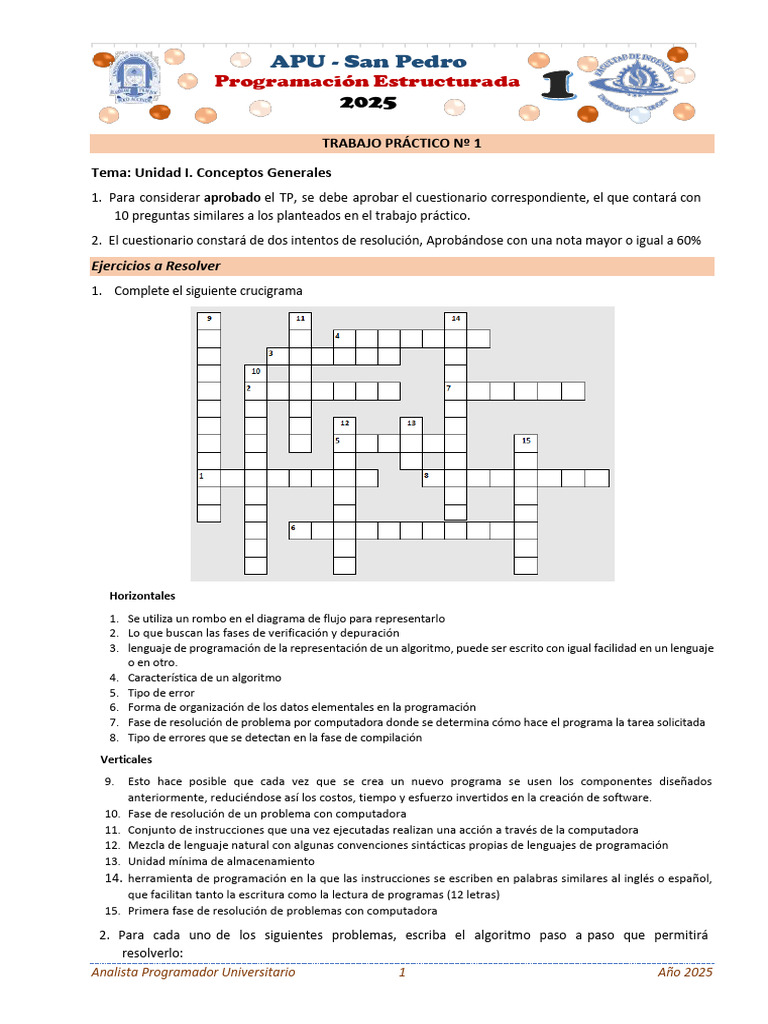 PESP25-TP1- Conceptos Básicos | PDF | Programación de computadoras | Algoritmos