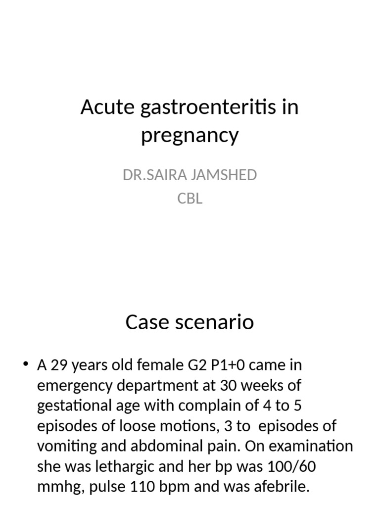 Managing Acute Gastroenteritis in Pregnancy | PDF | Dehydration ...