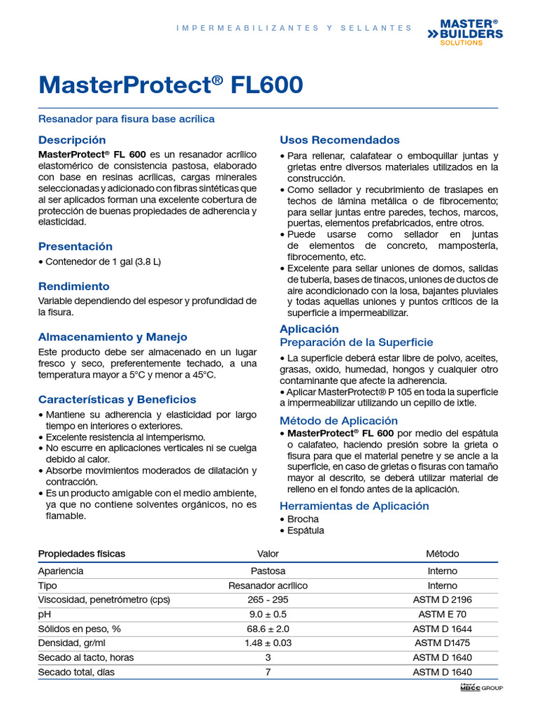 MasterProtect FL 600 | PDF