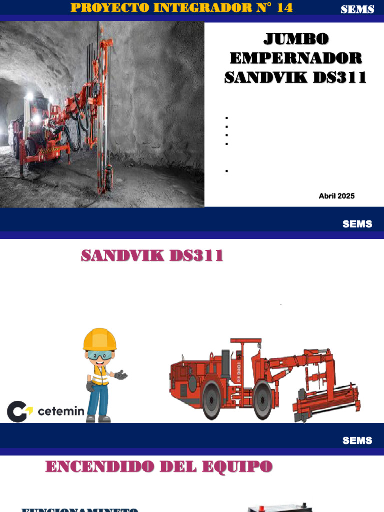 Proyecto #14-Jumbo Sandvick DS311 | PDF | Cambiar | Perforación