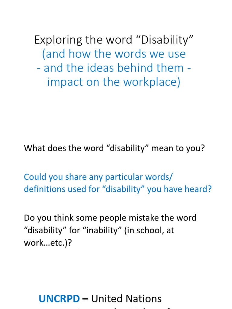 Understanding Disability in the Workplace | PDF