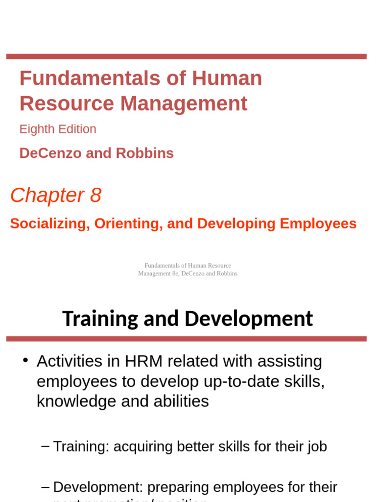 06 - Training - and - Development - Chapter - 8 | PDF | Socialization | Human Resources