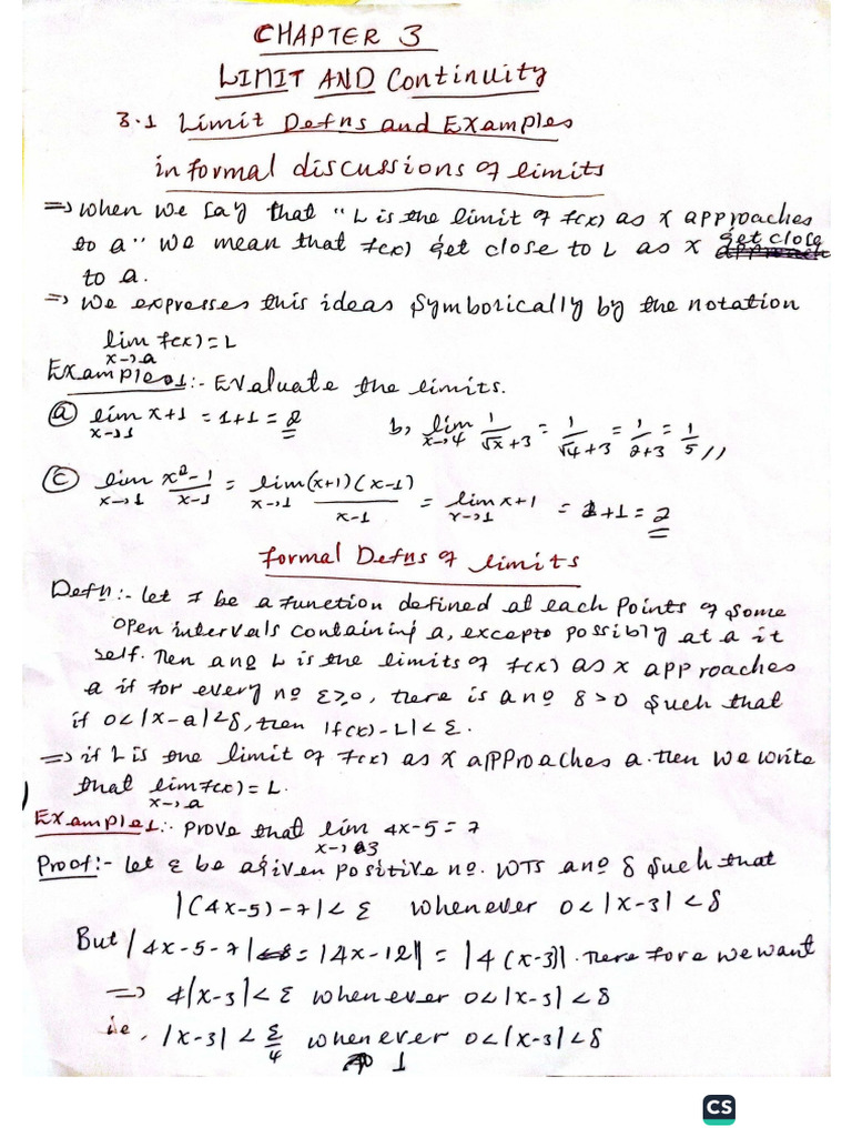Maths... Note..Lim..& Continuity-2025 09.47 | PDF
