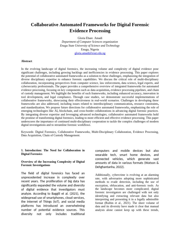 Automated Frameworks in Digital Forensics | PDF | Digital Forensics ...