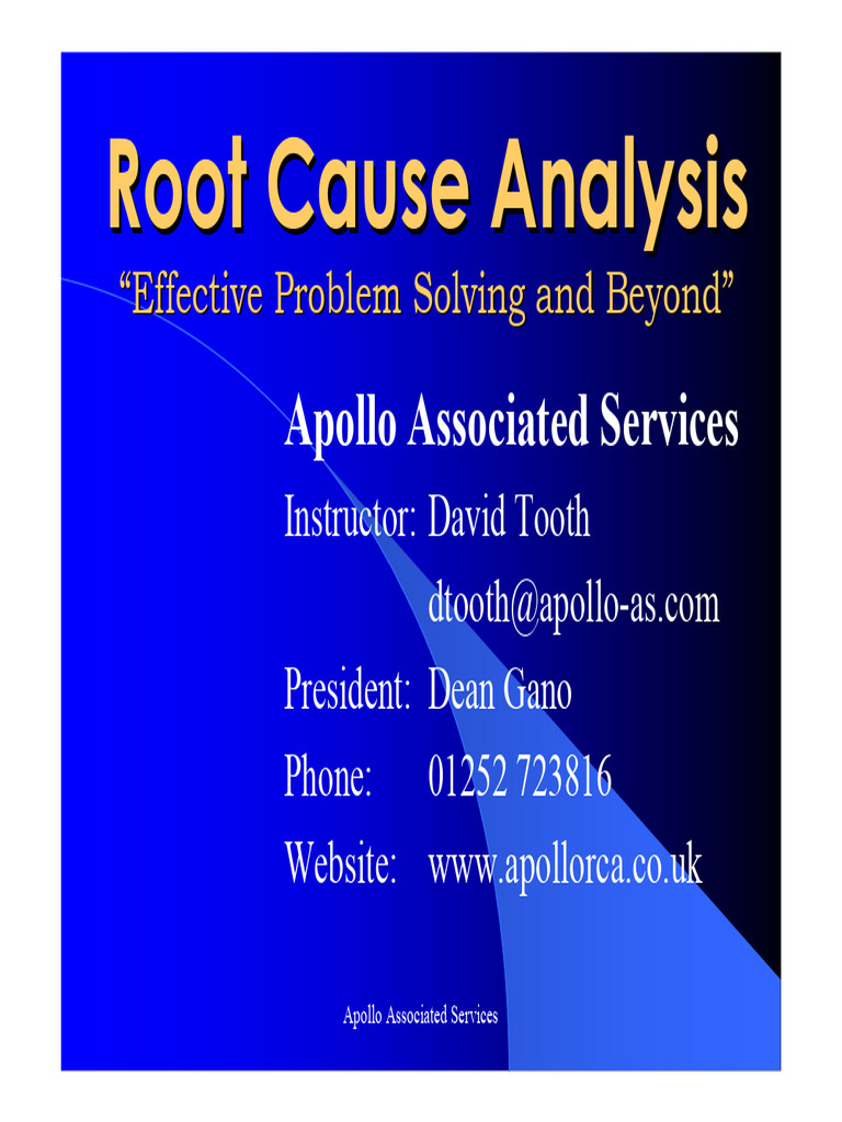 08.03 RCA Apollo Presentation | PDF | Fires | Procedural Knowledge