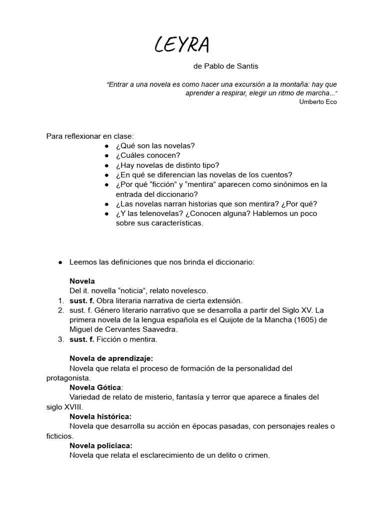 Leyra | PDF | Novelas | Narración