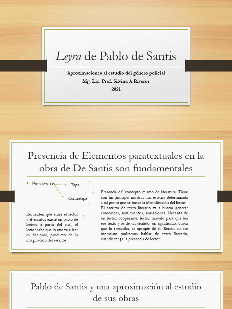 Leyra de Pablo de Santis AnÃ¡lisis Literario y Crã - Tico 2024 | PDF ...