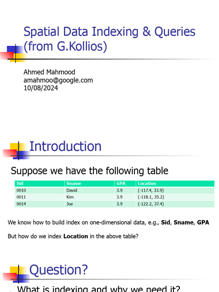 Spatial Data Indexing and Queries | PDF | Algorithms And Data Structures