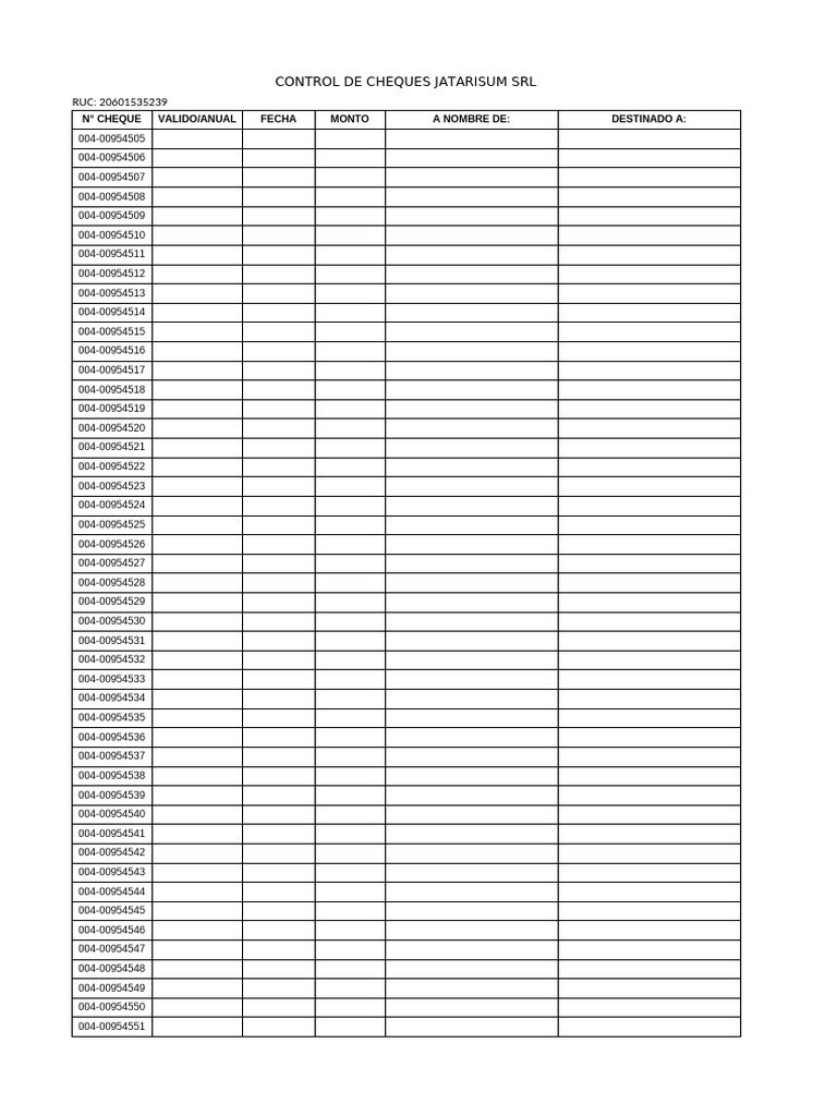 Control de Cheques | PDF
