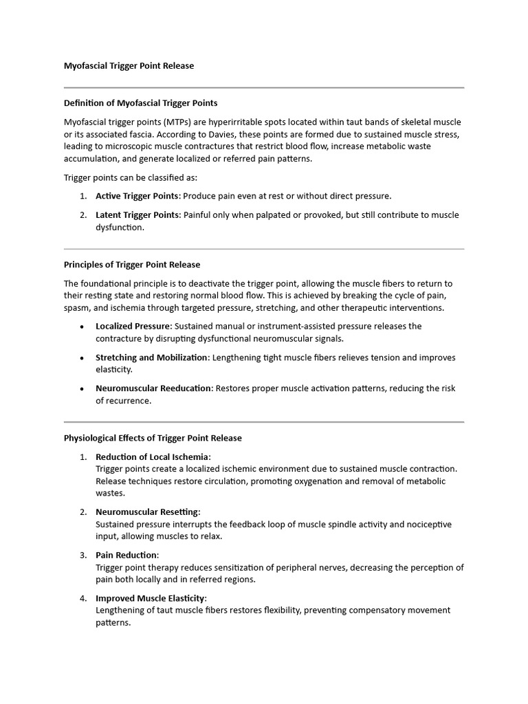 Myofascial Trigger Point Release-1 | PDF | Myofascial Trigger Point ...