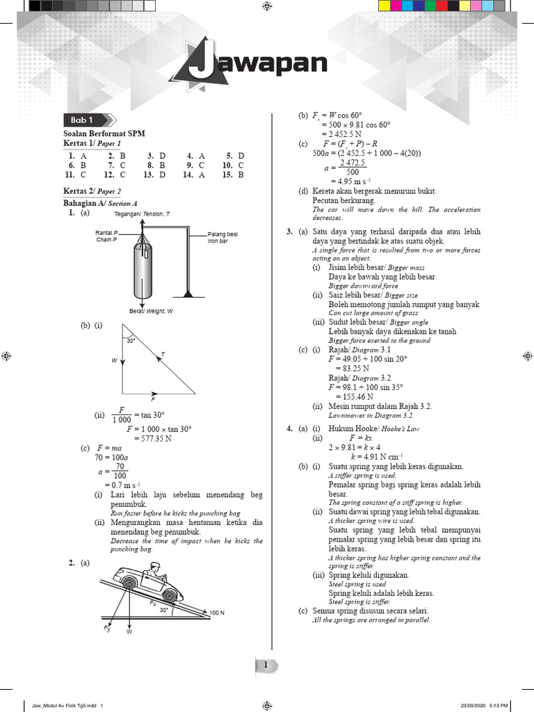 Jawapan Soalan Berformat SPM Phisc | PDF