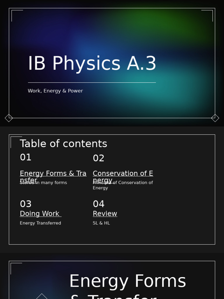 IB Physics A.3: Work, Energy & Power | PDF | Potential Energy | Molecules