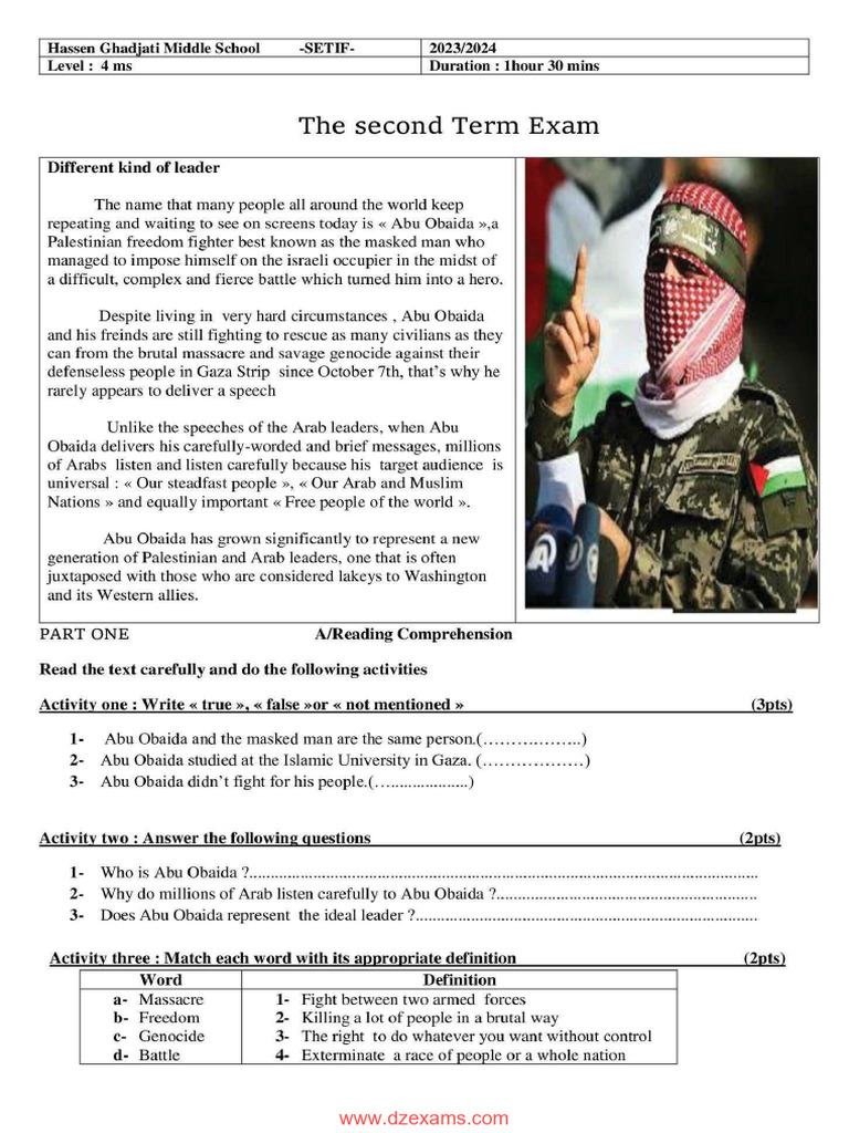 Dzexams 4am Anglais 635469 | PDF