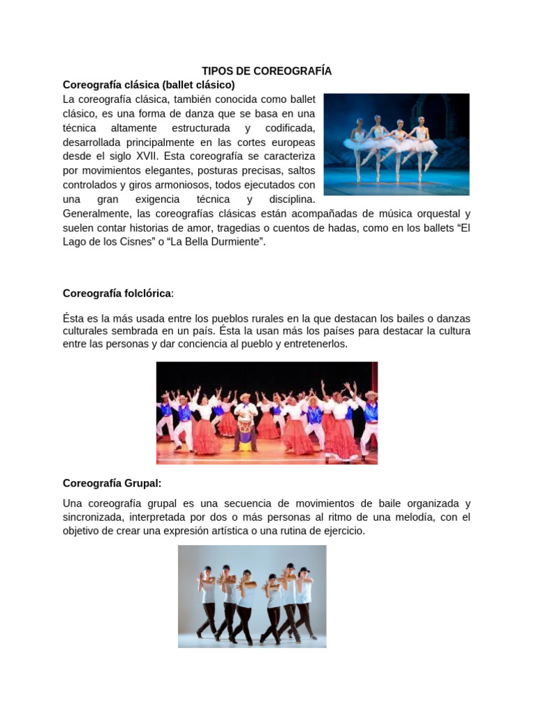 Tipos de Coreografía | PDF