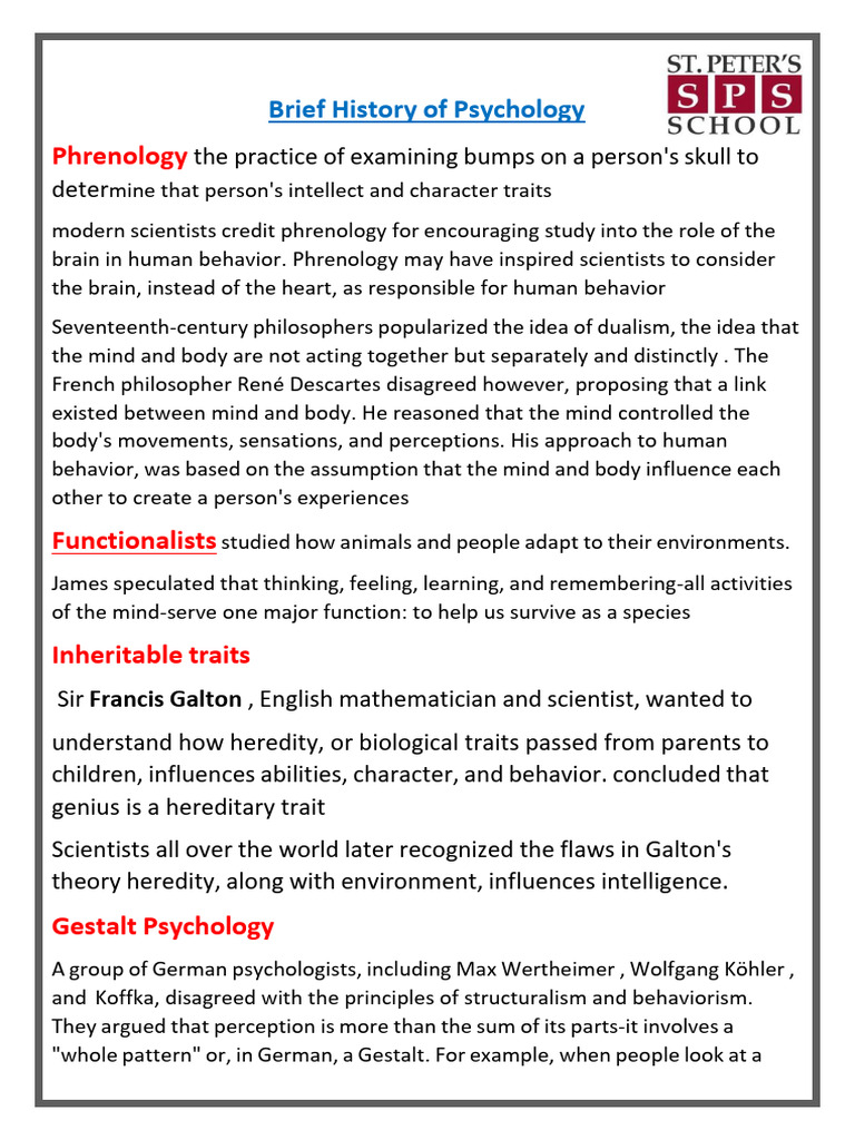 History and Approaches in Psychology | PDF | Psychology | Unconscious Mind