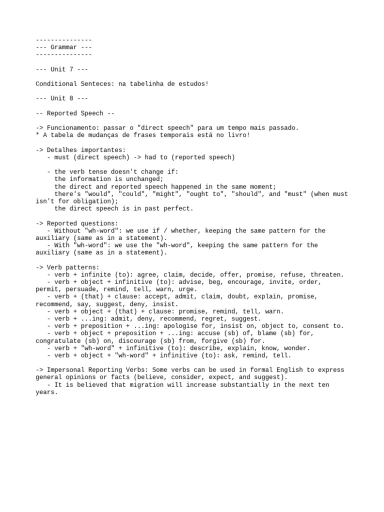 Grammar - Unit 7 and Unit 8 | PDF