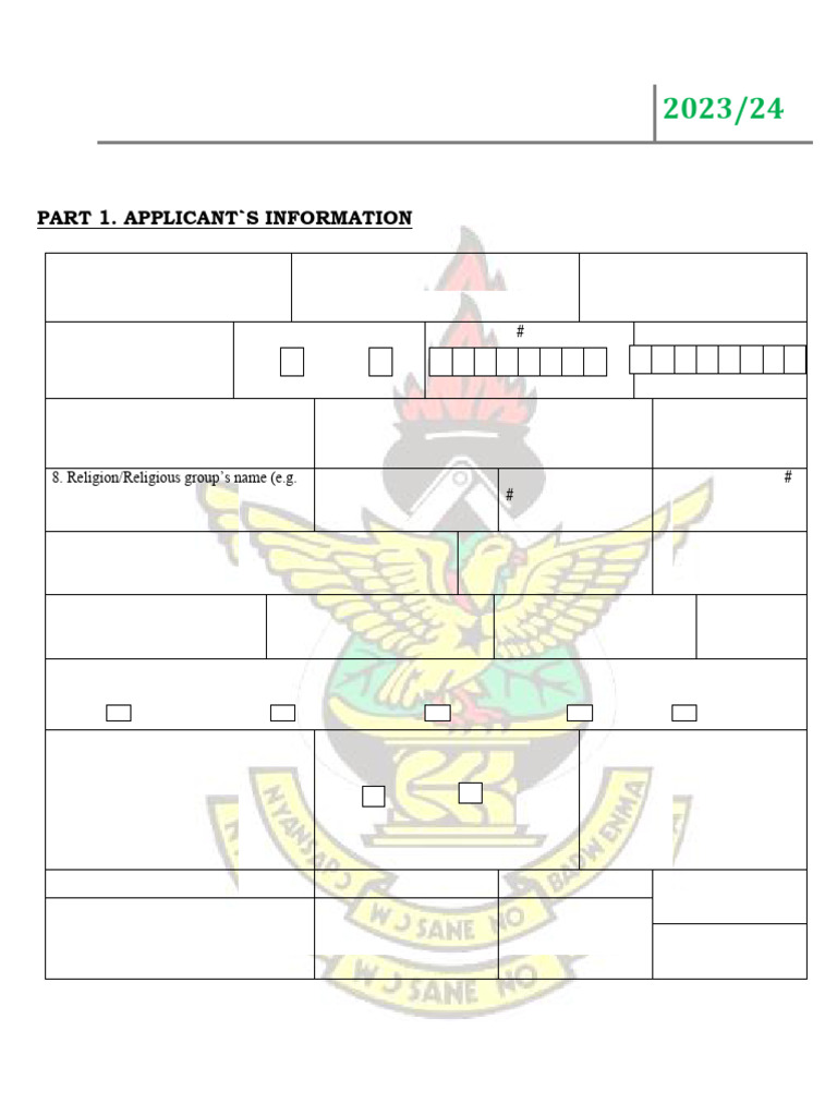 Knust Bursary Application Form 2023-2024 | PDF