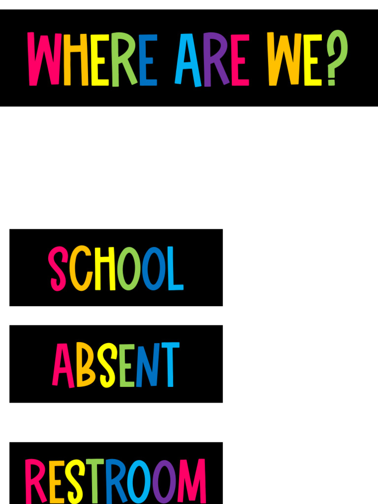 WhereareweAttendanceTrackerforWhiteboardBulletinBoard 1 | PDF