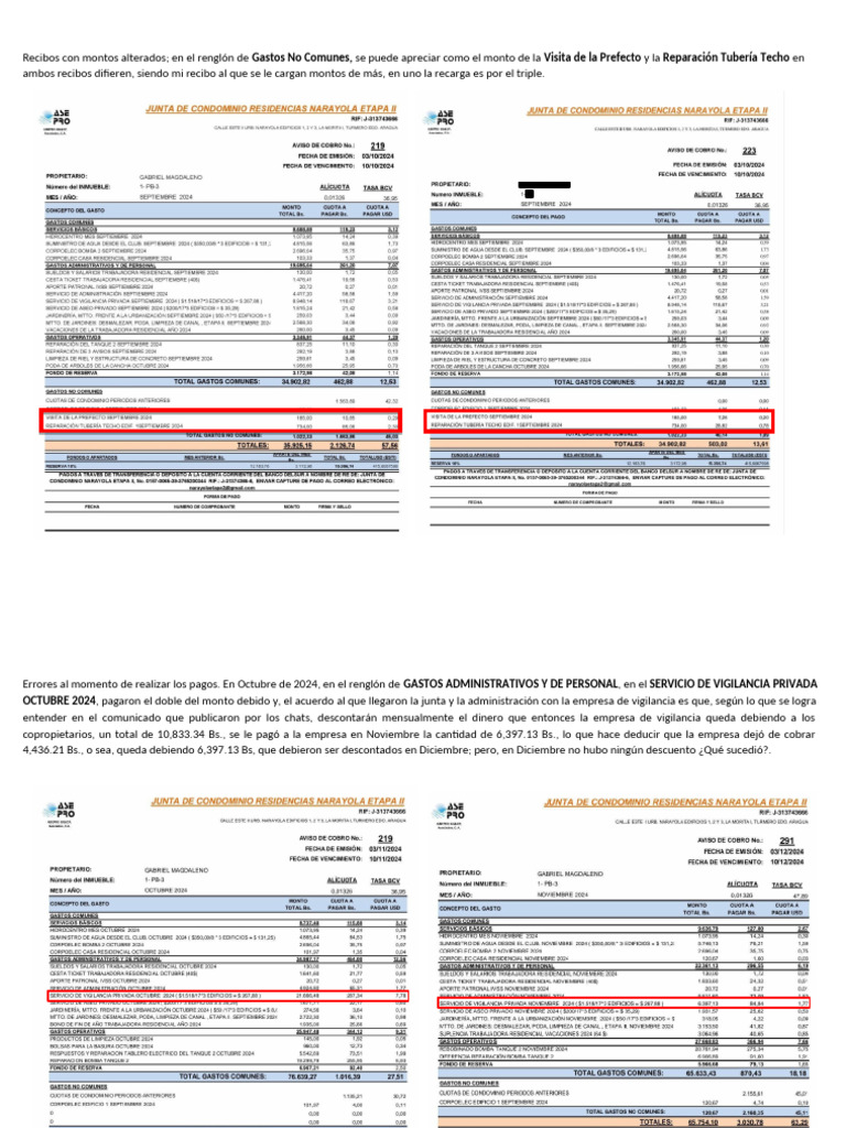 Recibos Con Irregularidades | PDF | Economias