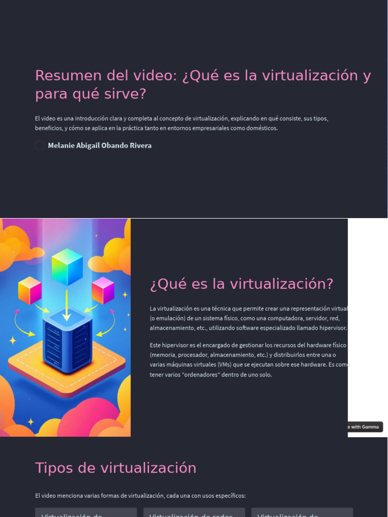 Resumen Del Video Que Es La Virtualizacion y para Que Sirve | PDF ...