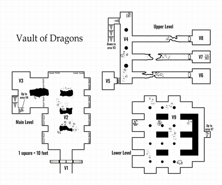 4.9 Vault of Dragons - Printout DM Version With Grid | PDF
