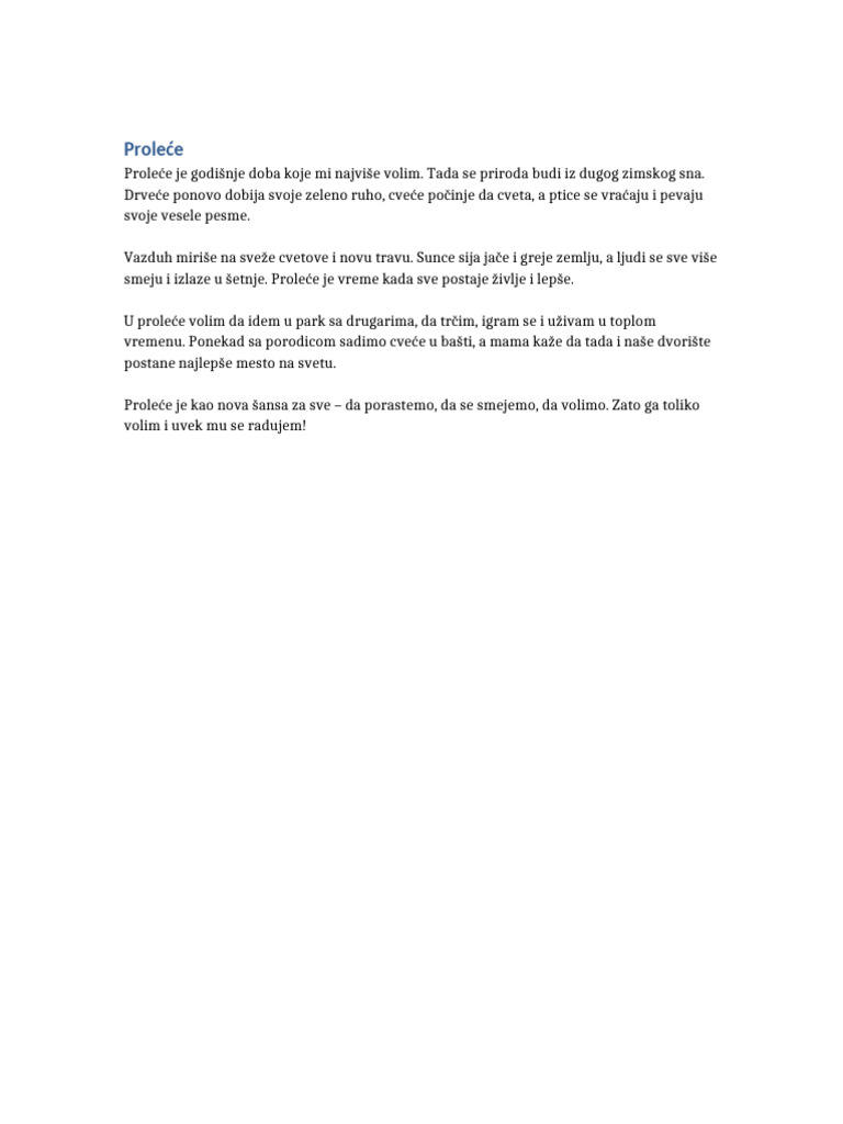 Prolece Sastav | PDF