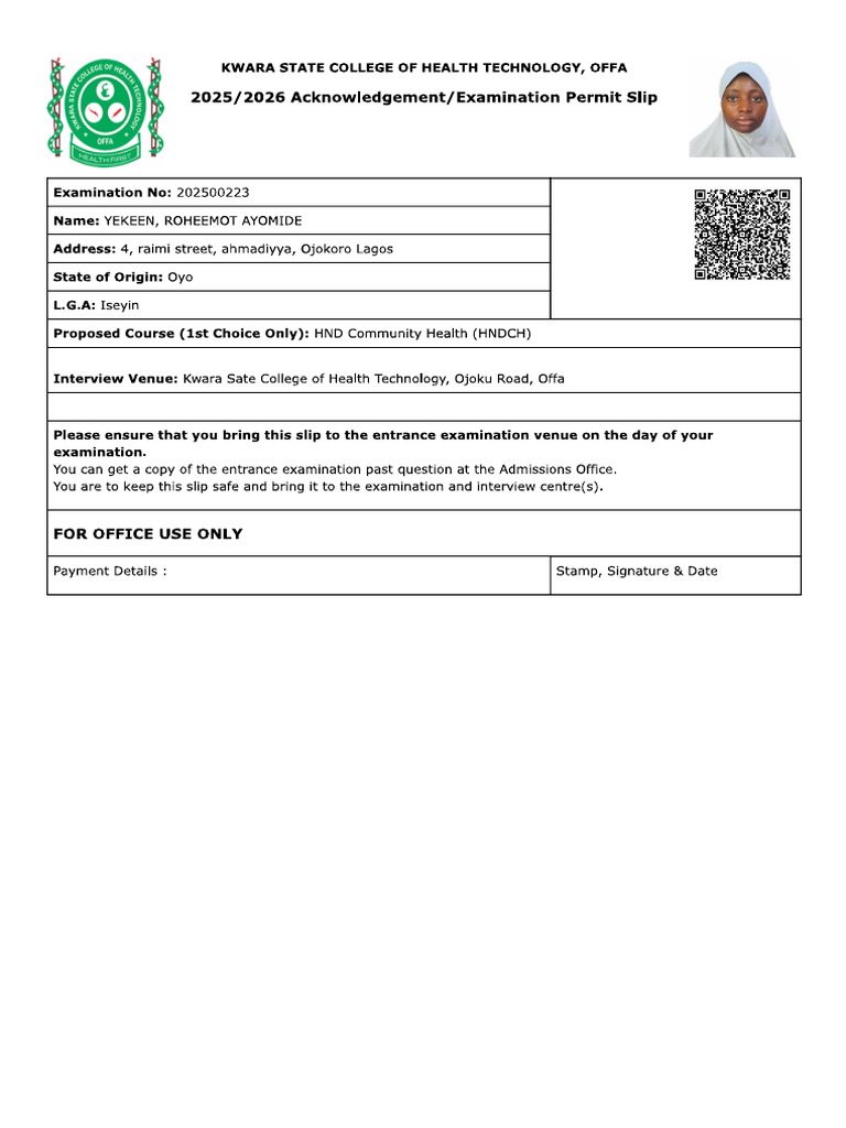 Acknowledgement Slip | PDF