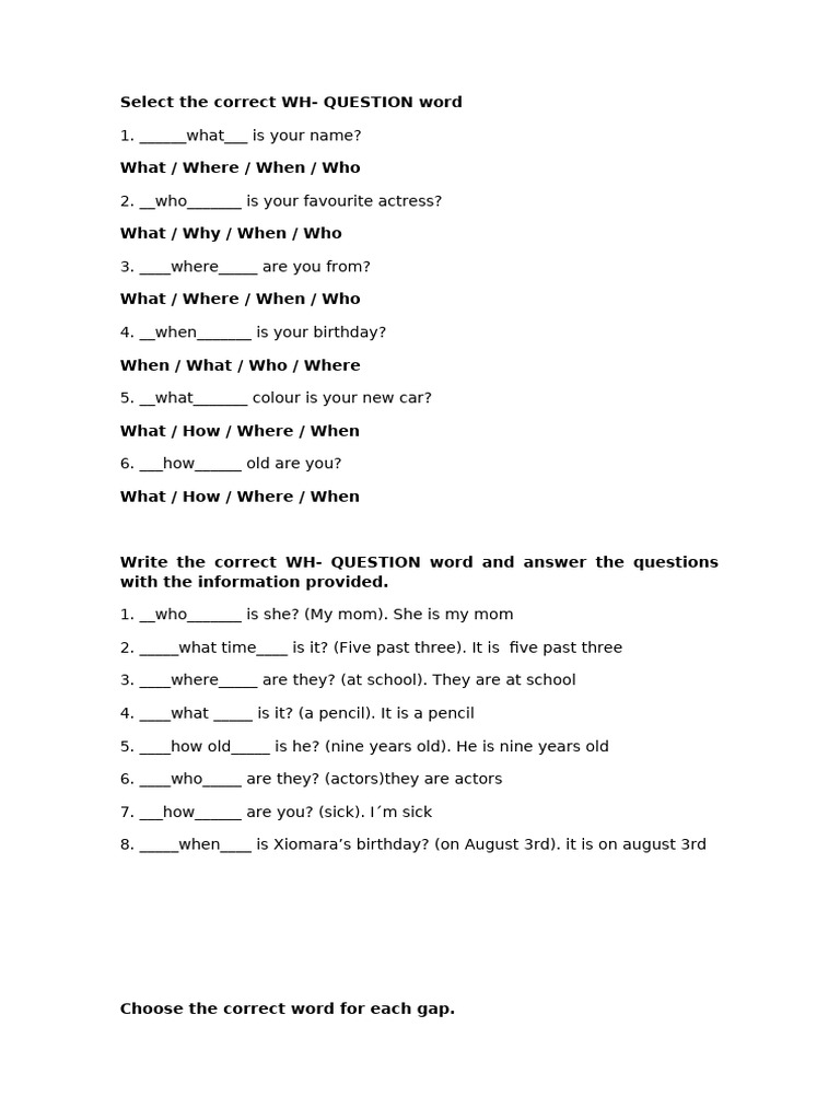 WH-questions With TO BE | PDF