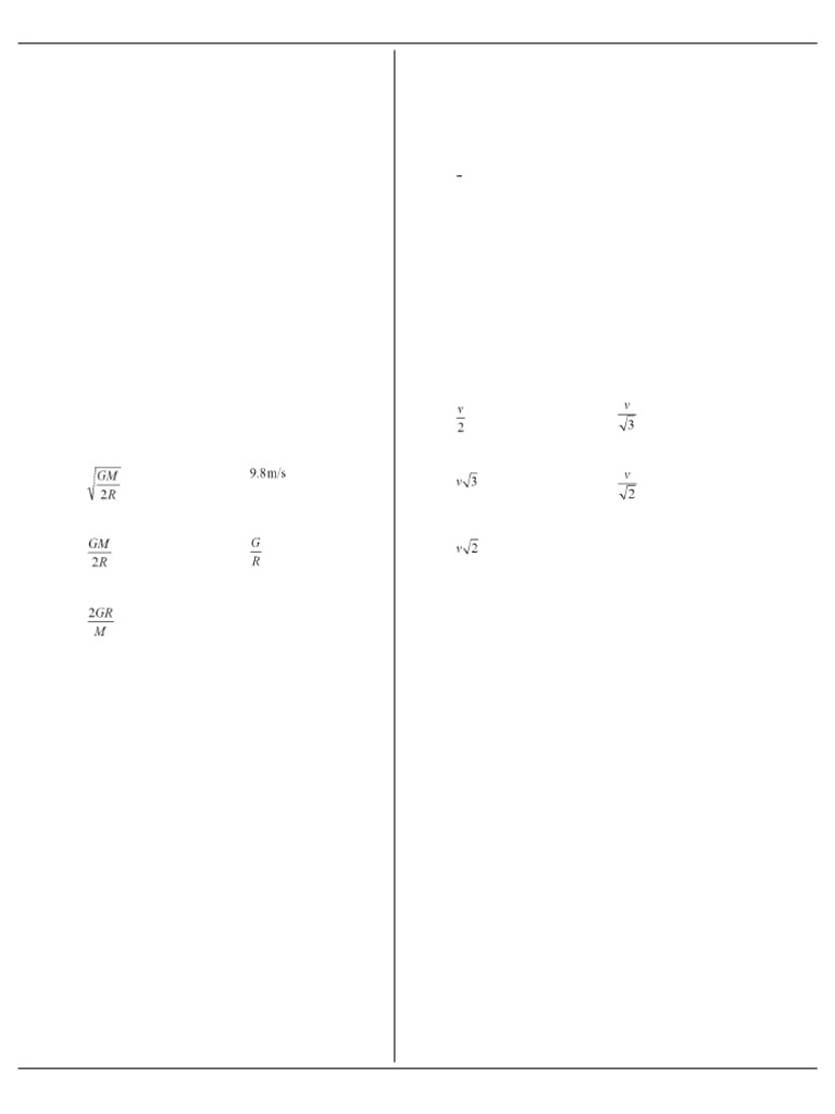 Orbits MC Questions | PDF | Orbit | Force