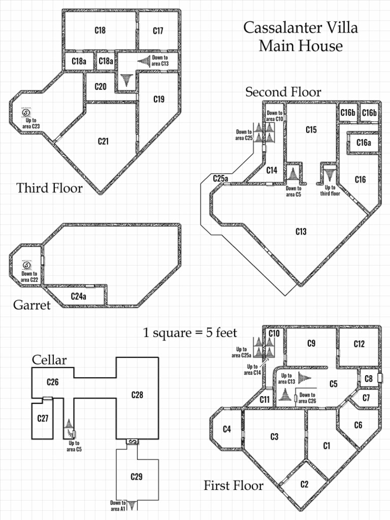 6.1 Cassalanter Villa Main House - DM Version Printout With Grid | PDF