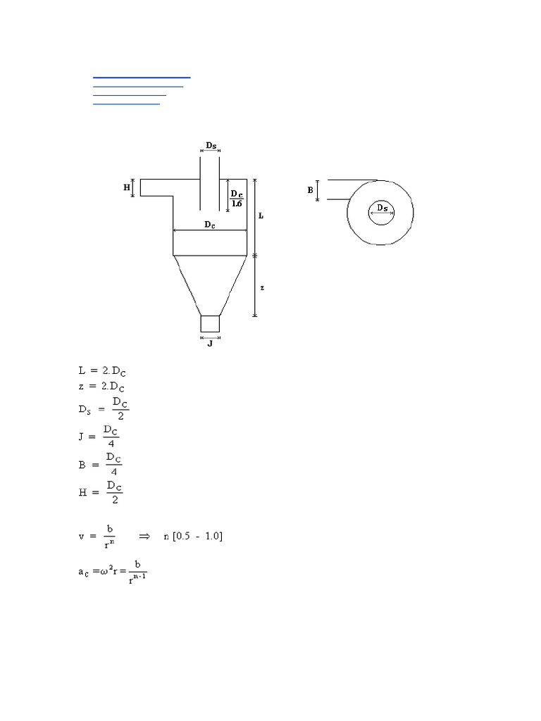 Formulas Ciclon | PDF | Gases | Mecanica clasica