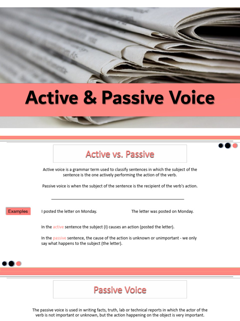 Active & Passive | PDF | Verb | Grammatical Tense