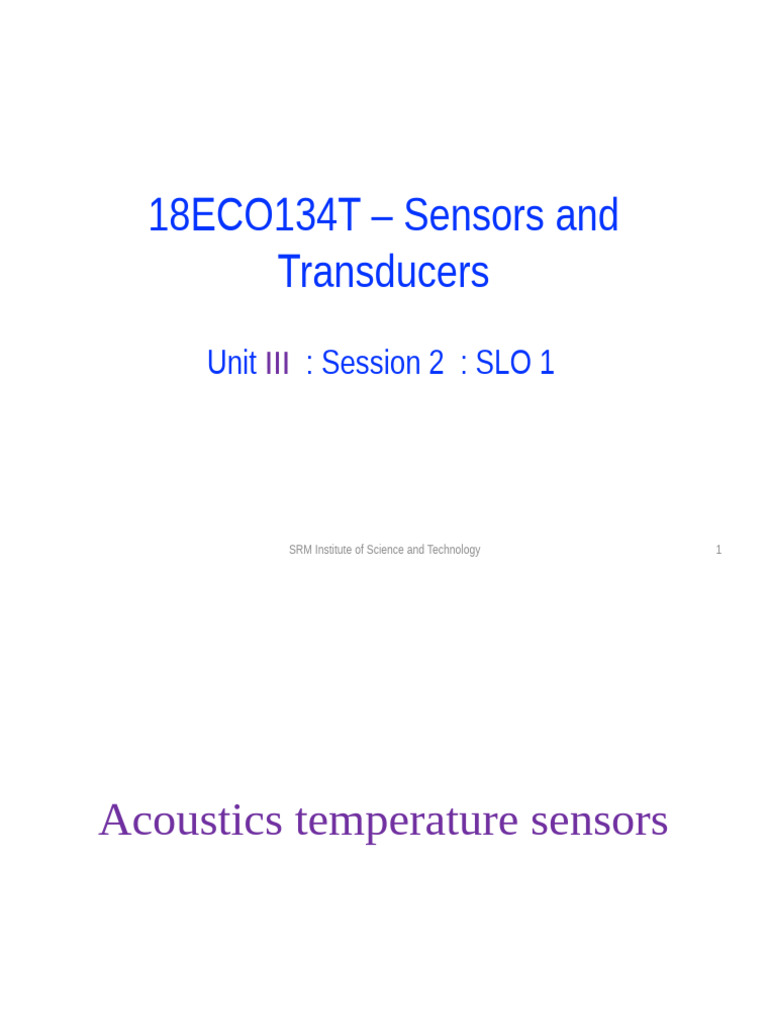 Acoustic Temperature Sensors Explained | PDF