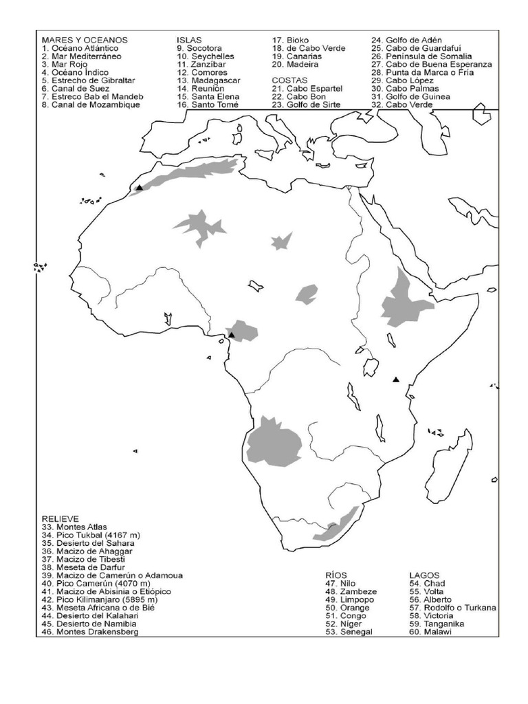 Mapa Fisico de África | PDF