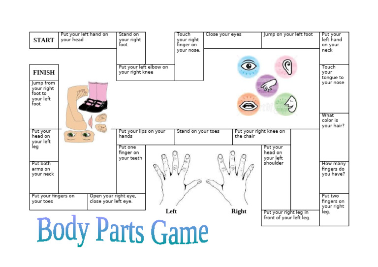 Body Part Board Game Fun Activities Games - 69996 | PDF | Hand