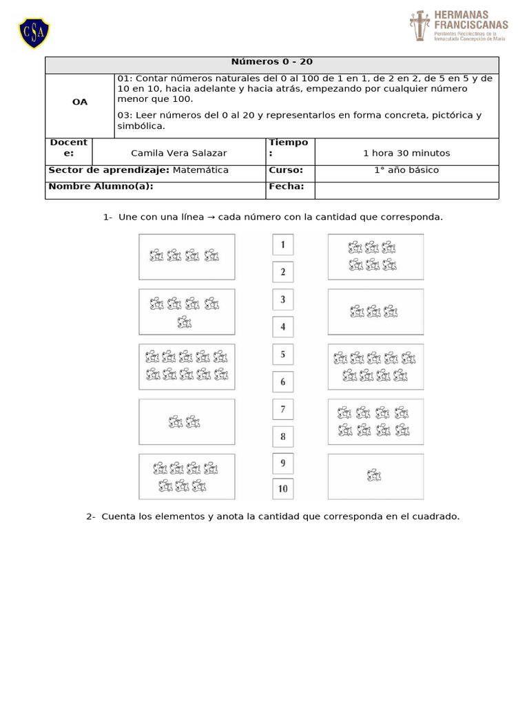 Números 0 20 | PDF