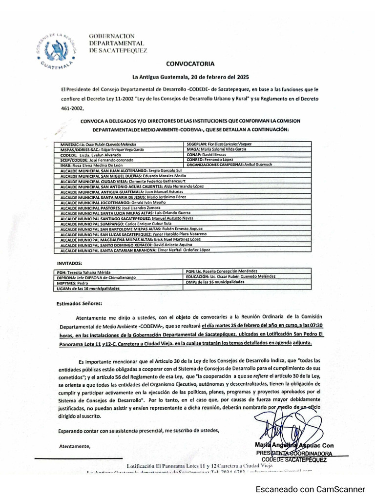 Convocatoria de CODEMA | PDF