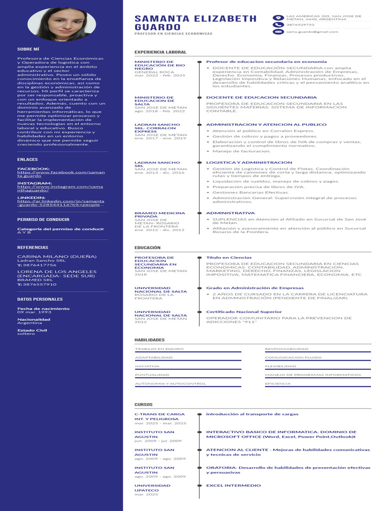 CURRICULUM SAMI ACTUALIZADO | PDF | Maestros | Logística