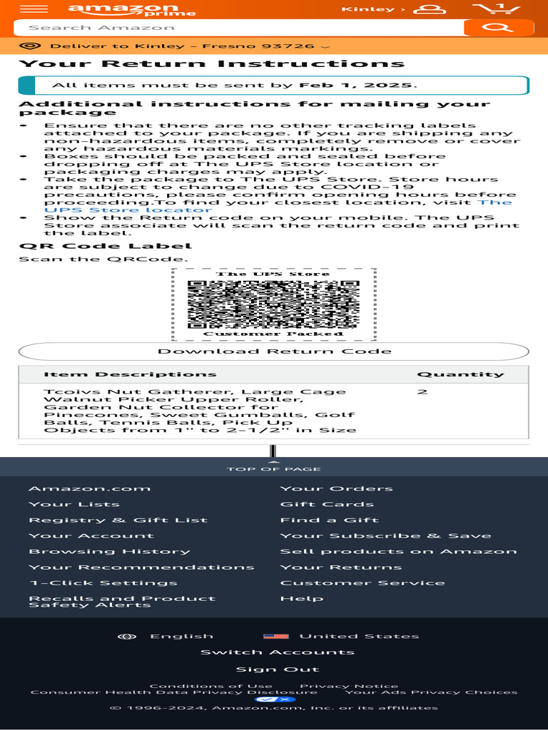 Online Return Center | PDF