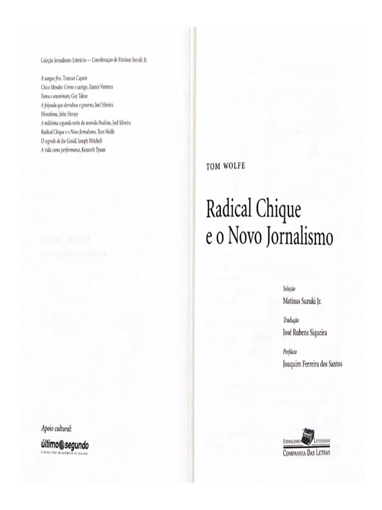 Tom Wolfe - Radical Chique e o Novo Jornalismo | PDF