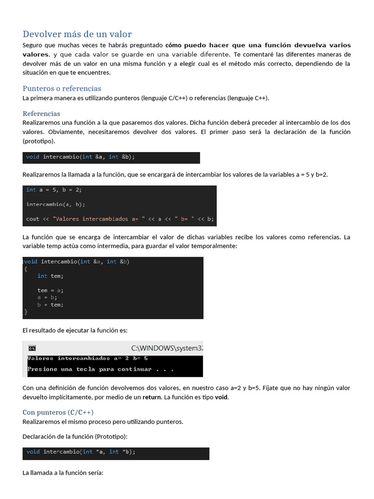 Devol Vermas 1 Valor | PDF | Puntero (Programación de computadora) | C