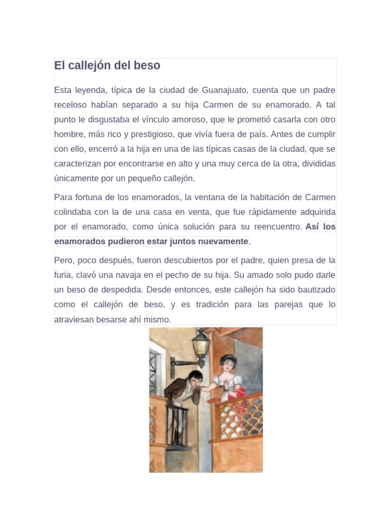 El Callejón Del Beso - Docx LEYENDA | PDF