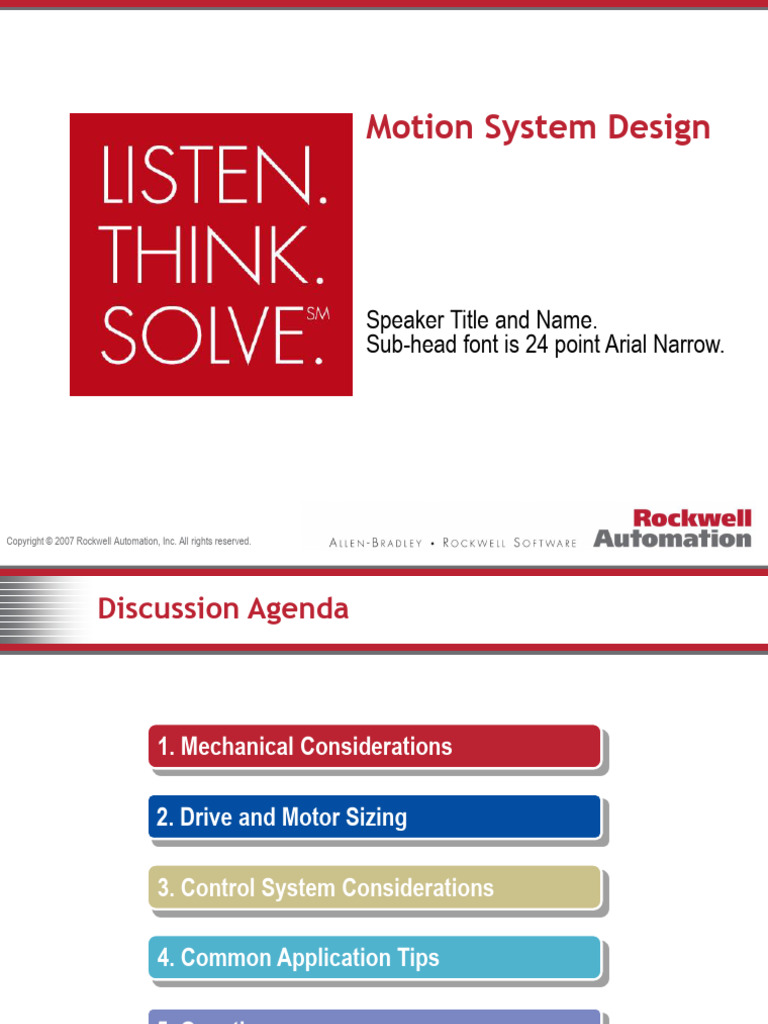 1 - Motion System Design | PDF | Machines | Actuator