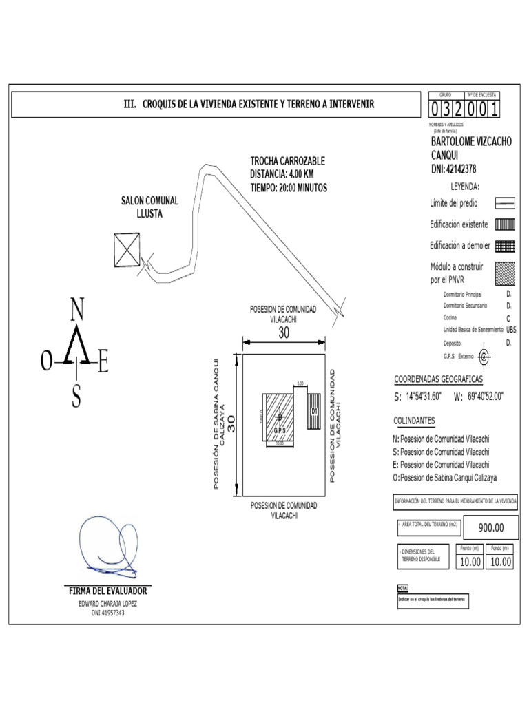 Iii. Croquis de La Vivienda Existente Y Terreno A Intervenir | PDF