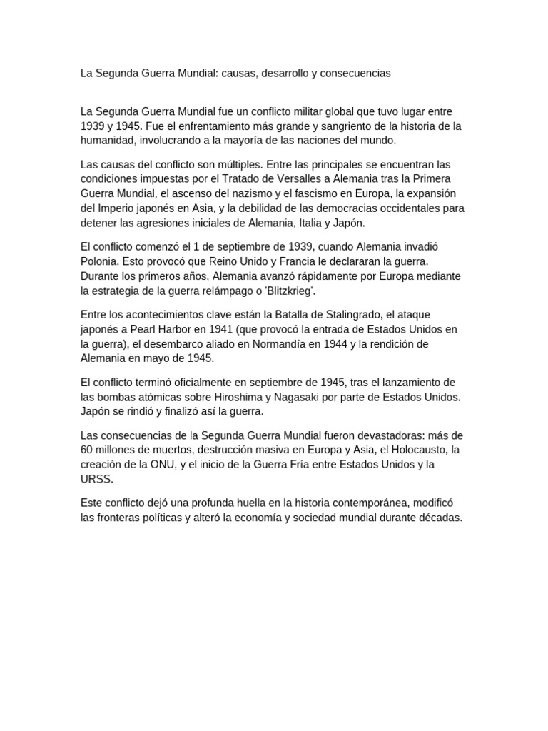 Historia - La Segunda Guerra Mundial | PDF