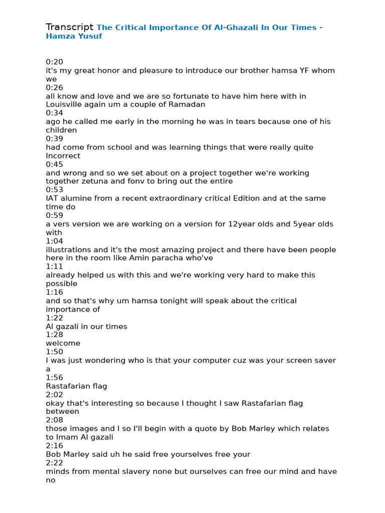 Transcript The Critical Importance Of Al | PDF | Prayer | Falsifiability