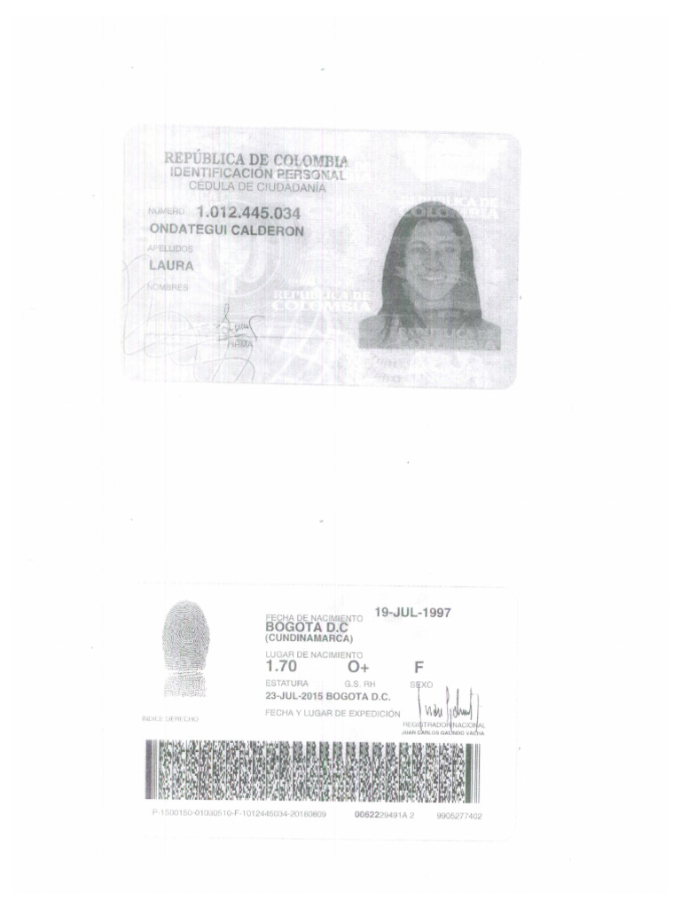 Cedula de Ciudadania | PDF