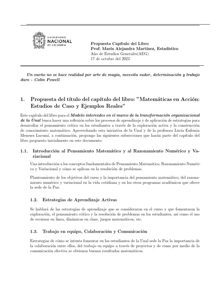 Propuesta Cap Libro 2023 | PDF | Pensamiento | Aprendizaje