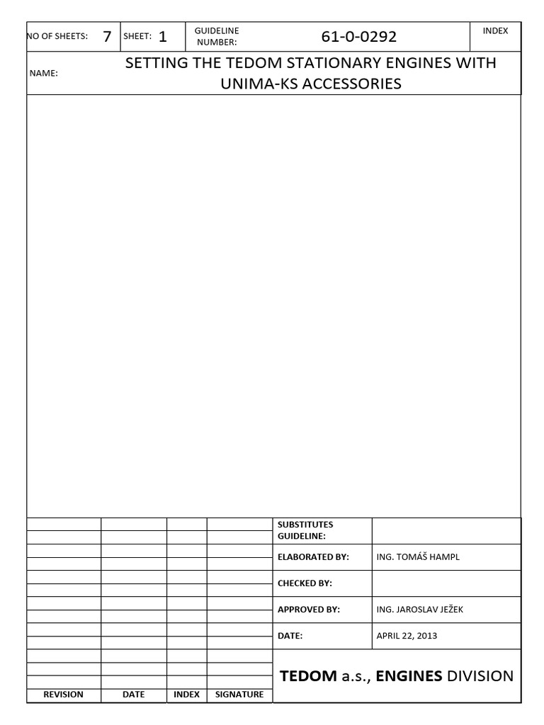 61-0-0292 Setting The TEDOM Stationary Engines With UNIMA-KS ...